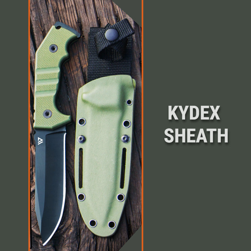 Wilora D2 Steel Hunting Knife with Kydex Sheath & Paracord Lanyard ...